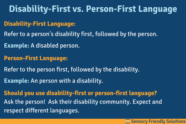 Disabled Person or Person With a Disability? - Sensory Friendly Solutions